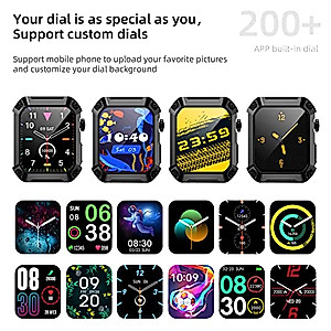 LOKMAT Military Smart Watches for Men - 5ATM/IP68K Waterproof, Blood Oxygen, Heart Rate, Sleep Monitor, Fitness Tracker Rugged Smart Watch for Compatible with Android and iOS Phones