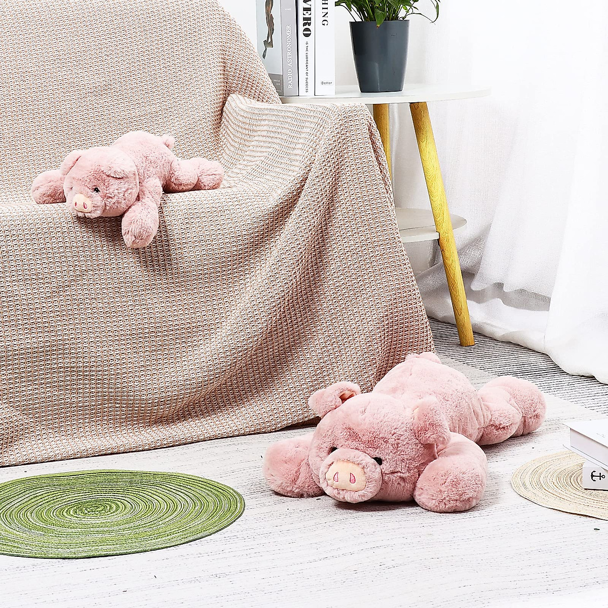 KECIRLE Soft Pink Pig Plush Pillow 21.6",Cute Piggy Stuffed Animal Doll Toy, Gifts for Valentine's, for Kids Boys and Girls……