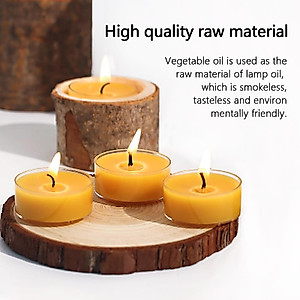 28Pcs Yellow Candles Beeswax Tealights Smokeless 4 Hour Burn Time Unscented Natural Beeswax Tea Lights,Perfect for Birthday Party,Wedding,Spa,Home Decor