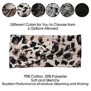 Artilady 6 Pack Wide Boho Headbands for Women - Soft Yoga Elastic Hair Bands for Girls Workout Running Sport Headwrap Non-slip Breathable (Printed)