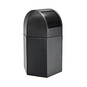 Commercial Zone Products PolyTec Series 45-Gallon Hex Trash Can with Dome Lid, Black (73790199)