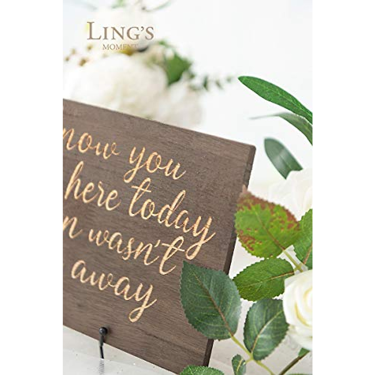 Ling's Moment Sturdy Solid Wooden Wedding Memorial Table Sign We Know You Would Be Here Today If Heaven Wasn't So Far Away Wedding Memory Sign