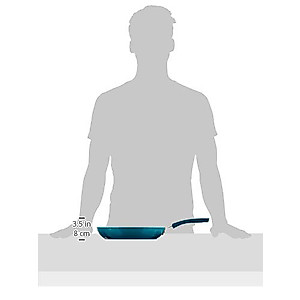 Oster Corbett Forged Aluminum Skillet with Ceramic Non-Stick-Induction Base-Soft Touch Bakelite Handle, 12", Gradient Teal