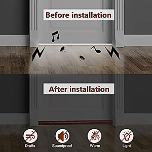 AOKON Door Draft Stopper 36 Inch Under Door Draft Noise Blocker Black Gap Stoppers Entry Door Draft Guard for Bottom of Doors Adjustable Twin Door Draft - Brown