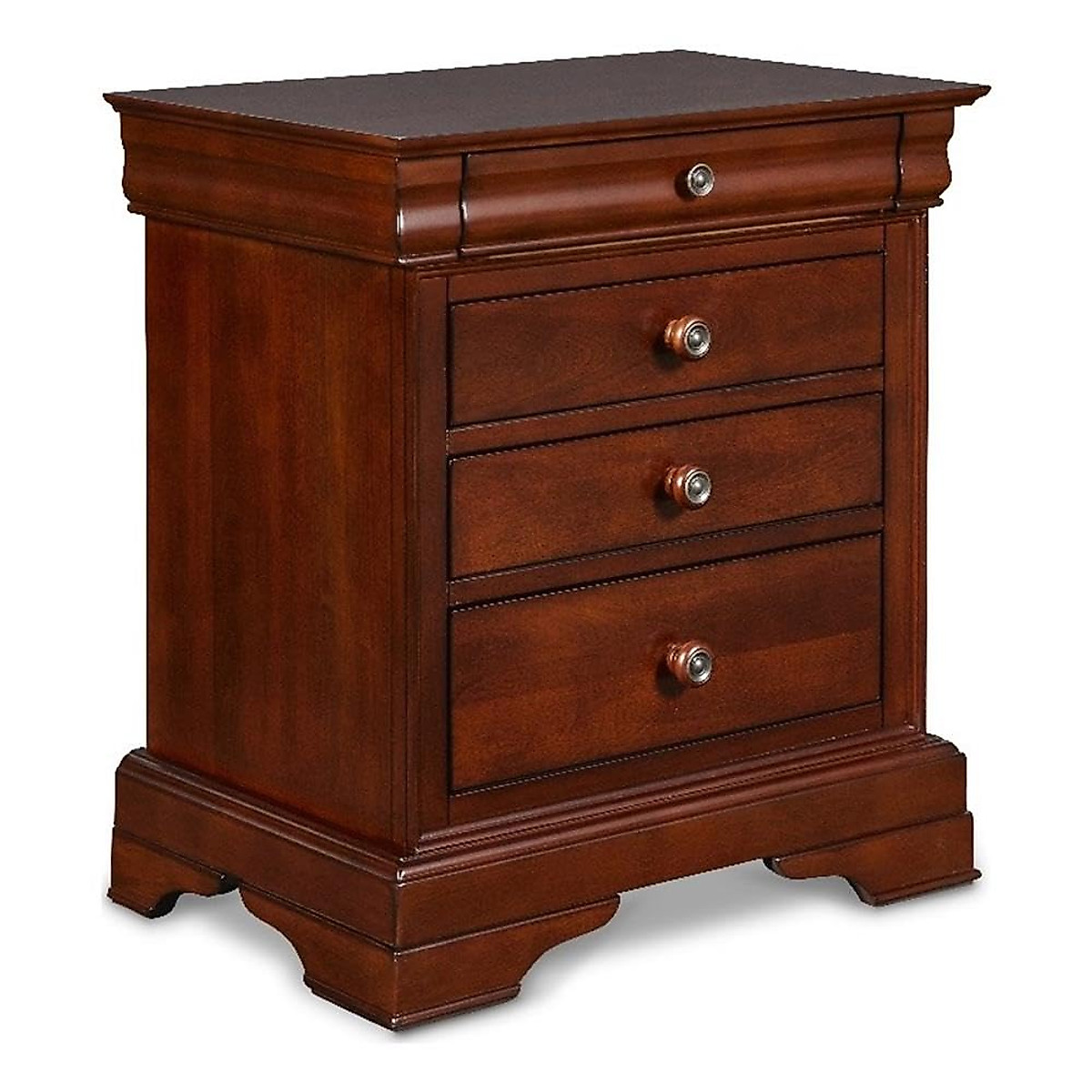 New Classic Furniture Versailles Nightstand, Bordeaux
