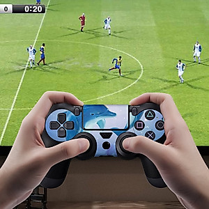 Dolphin Family in Colorful Tropical Ocean Sticker for P-S4 Controller Full Protective Skin Cover Design Wrap Decal Sticker Compatible with P-S4 Print