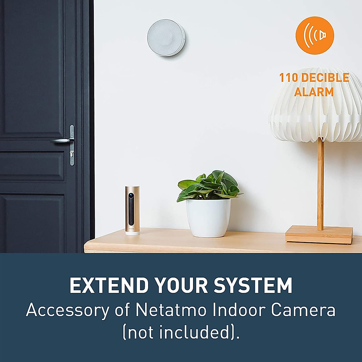 Netatmo Smart Indoor Siren | Wireless 110 Decibel Siren | Auto Arm & Disarm | Easy Installation Can Be Powered with Batteries Or Hard Wired | Model NIS01US