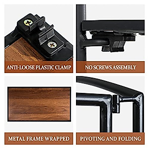 Crofy No Assembly Folding Bookshelf, 2 Tier Black Bookshelf, Metal Book Shelf for Storage, Folding Bookcase for Office Organization and Storage, 12.6 D x 22.44 W x 28.74 H Inches