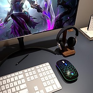 HOTLIFE Wireless Mouse，Wireless Bluetooth Mouse for Laptop - LED Computer Mice (Bluetooth 5.1 +USB) - Rechargeable Mouse - 2.4G Portable Tpye-c Mouse - Wireless Mouse for PC, Mac OS, Android, Windows