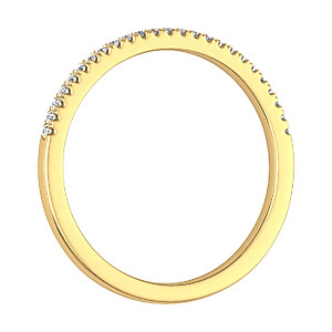 FINEROCK 1/10 Carat (ctw) 14K Yellow Gold Ladies Diamond Stackable Anniversary Ring (Ring Size 4) (I1-I2 Clarity)