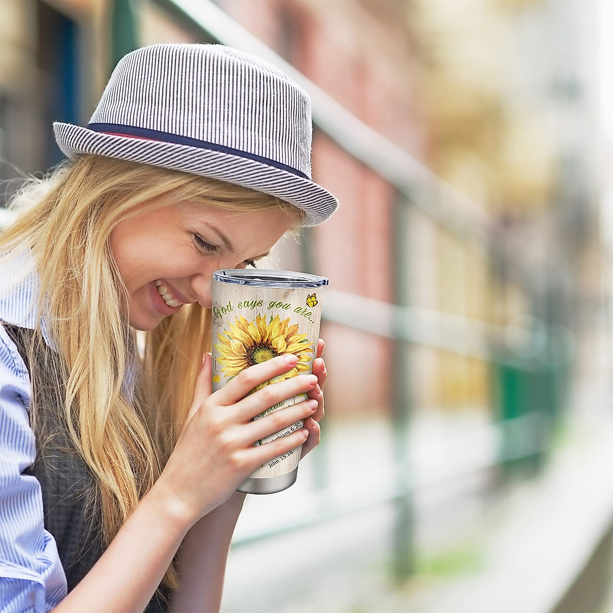 Joyloce Christian Religious Gifts for Women Faith, Inspirational Gifts for Women, Thank You Gifts, Birthday Gift for Women Her Wife Mom Daughter Friend, Sunflower Bible Coffee Mug Cup Tumbler 20oz