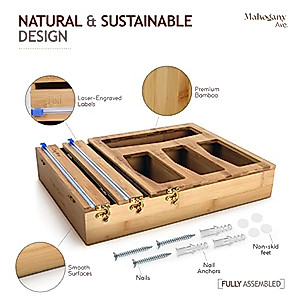 Ziplock Bag Organizer for Drawer - Foil and Plastic Wrap Organizer - Sandwich Bag Organizer for Drawer - Baggie Organizer for Drawer