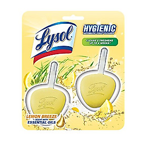 Lysol Automatic In-The-Bowl Toilet Cleaner, Cleans and Freshens Toilet Bowl, Lemon Breeze Scent, 2 Count (Pack of 1)