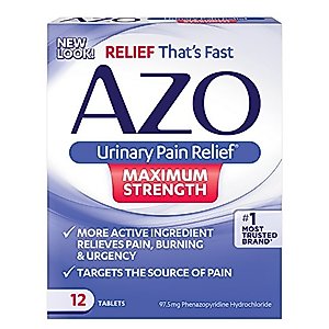 Azo Urinary Pain Relief Max Strength 12 Count Tablets