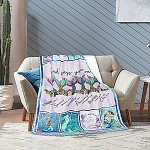 Mermaid Blanket for Girls Colourful Mermaid Throw Blanket Soft Cozy Warm Fuzzy Fleece Mermaid Bedroom Decor Blanket Gifts for Women Adults Couch Sofa Bedding 50"X40"