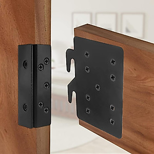 ZYAMY 4pcs Bed Frame Bed Post Double Hook Slot Bracket Bed Rail Hooks Plates Bed Frame Attachment Hardware for Wooden Bed