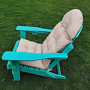 CCLIUGE Adirondack Chair Cushion, Rocking Chair Cushion with Ties, High Back Patio Chair Pad Indoor or Outdoor, Sunscreen Waterproof and Fade-Resistant, 44x19x4 inch, Beige, 1-Pack