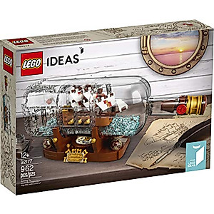LEGO Ideas Ship in a Bottle 92177 Expert Building Kit, Snap Together Model Ship, Collectible Display Set and Toy for Adults (962 Pieces),Multicolor