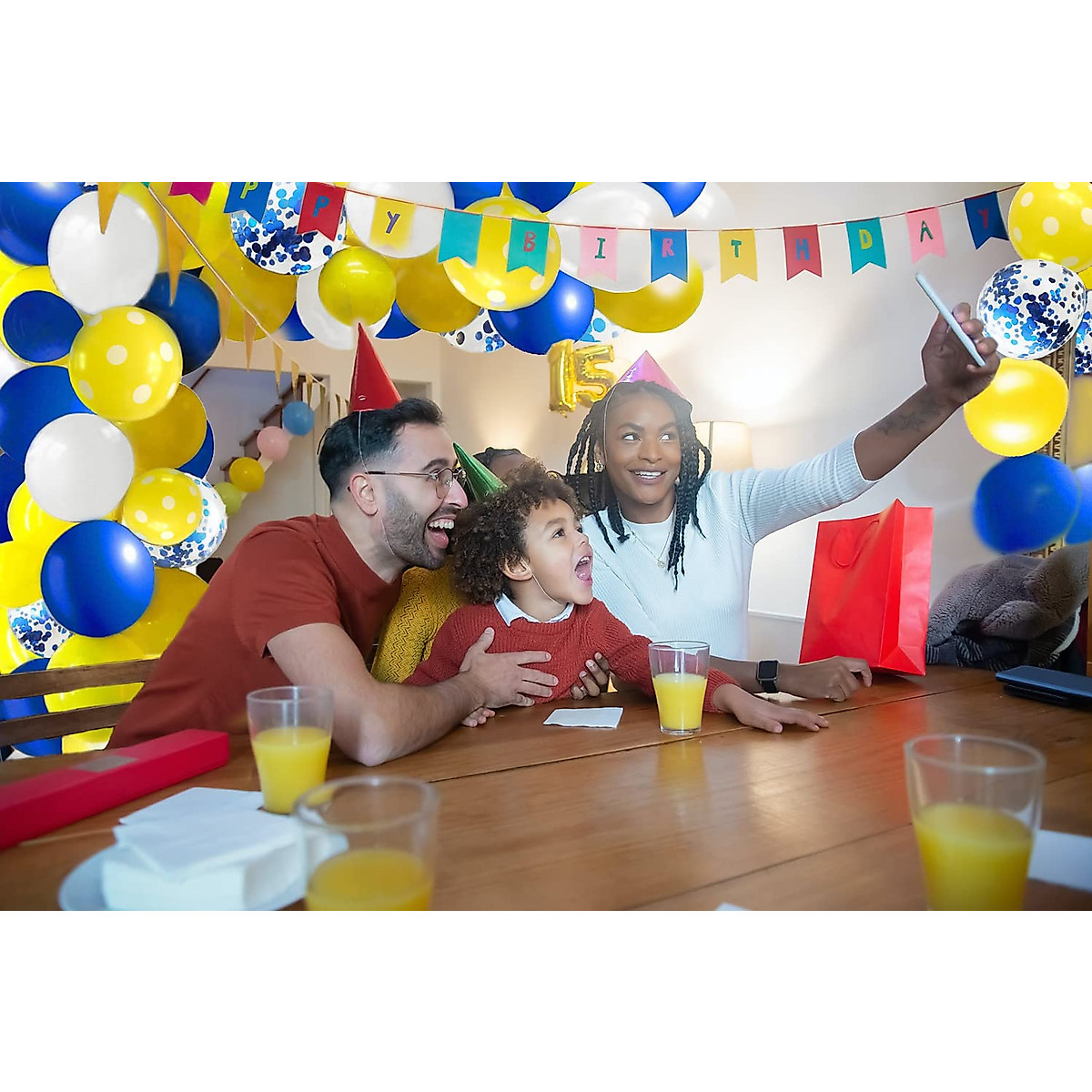 Royal Blue Yellow White Balloon Garland Arch Kit, 126PCS Blue Yellow Foil Balloons and Navy Blue Confetti Latex Balloons for Graduation Birthday Party Baby Shower Anniversary Classroom Decoration