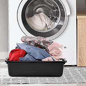 Cinkyou 5 Packs Black Plastic Commercial Bus Box, Small Bus Tubs, 8 Liters