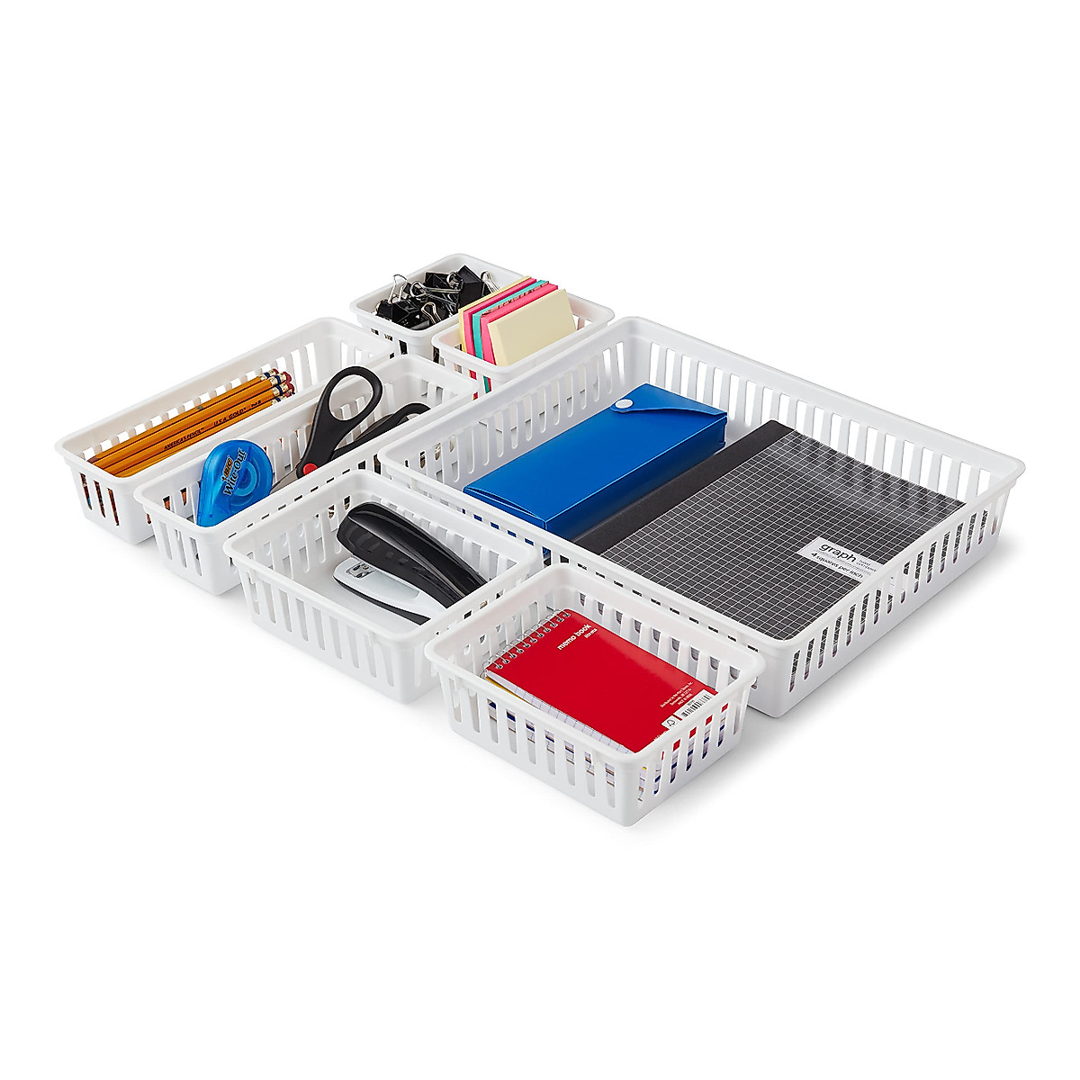 28 PCS set; 4x7 Drawer Storage Organizer Bins: White Home, Office, Craft Room, Workshop, Garage, Kitchen Storing Container Set Model 23715 (Set of 28 pcs)