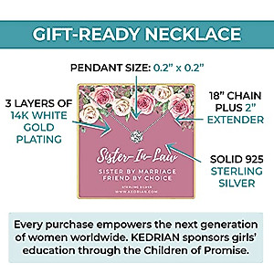 Sister In Law Necklaces, 925 Sterling Silver, Future Sister In Law Gifts For Women, Sister In Law Birthday Gifts, Sister Of The Groom Gifts,Sister In Law Wedding Gift For Sister In Law Jewelry