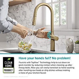 Kraus KTF-3101BG Oletto Contemporary Single-Handle Touch Kitchen Sink Faucet with Pull Down Sprayer, 19 7/8 Inch, Brushed Gold