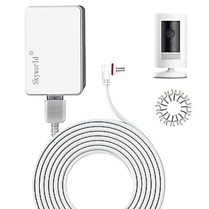 SKYWORLD16Ft Weatherproof Charge Cable for Ring Camera; Certified Ring Power Cable and Power Adapter Compatible with Stick Up Cam Battery/Plug-in 3rd Gen/2nd Gen, Spotlight Cam Battery (1PCS)