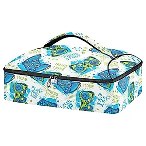 Kcldeci Insulated Thermal Food Carrier Insulated Casserole Carrier for Hot or Cold Food,Joystick Gamer Elements (2) Insulated Tote Bag for Potluck Cookouts Parties Picnic,Lasagna Lugger