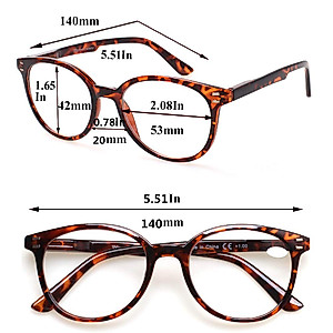 3 Pack Reading Glasses Spring Hinge Stylish Readers Black/Tortoise for Men and Women (3 Mix, 1.75)