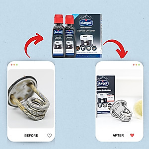 Durgol Swiss Espresso, Descaler and Decalcifier for All Brands of Espresso Machines and Coffee Makers, 4.2 Fluid Ounces (Pack of 2)