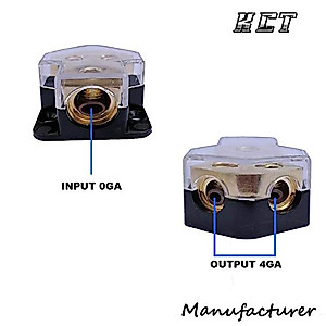 0/2/4 Gauge in 4/8 Gauge Out 2 Way Amp Power Distribution Block for Car Audio Splitter