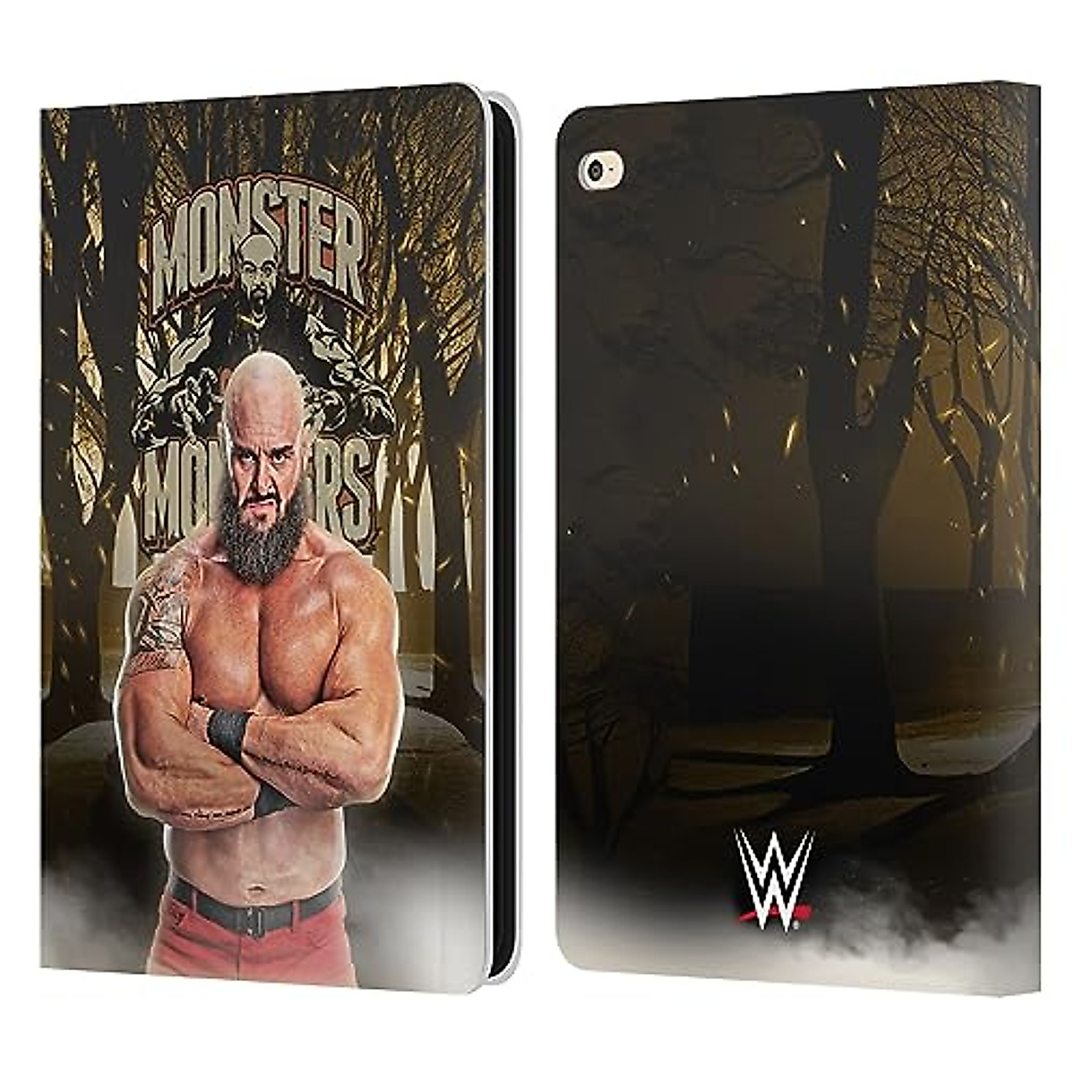 Head Case Designs Officially Licensed WWE Portrait Braun Strowman Leather Book Wallet Case Cover Compatible with Apple iPad Air 2 (2014)