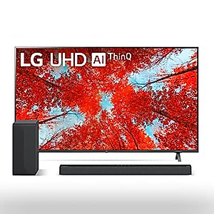 LG 50-inch Class UQ9000 Series 4K Smart TV with Alexa Built-in 50UQ9000PUD S65Q 3.1ch High-Res Audio Sound Bar w/DTS Virtual:X Synergy w TV, Meridian, HDMI, and Bluetooth connectivity