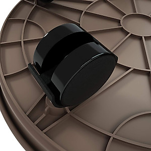 Amkoskr 2 Pack 15.5" Brown Plant Caddy with Easy Moving Caster Wheels Round Movable Planter Dolly Trolley Tray Pallet Outdoor Indoor Tree Flower Stand Planter