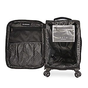 Brookstone Luggage Elswood Spinner Suitcase, Black, Carry-On