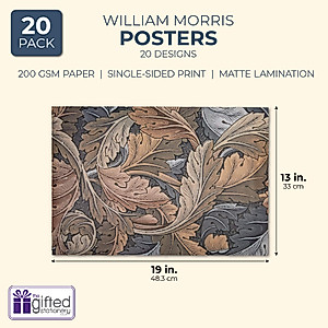 William Morris Posters for Decorations (13 x 19 in, 20 Pack)