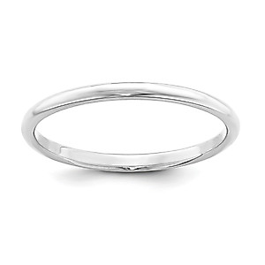 Chisel Sterling Silver 2mm Half-Round Band Size 5