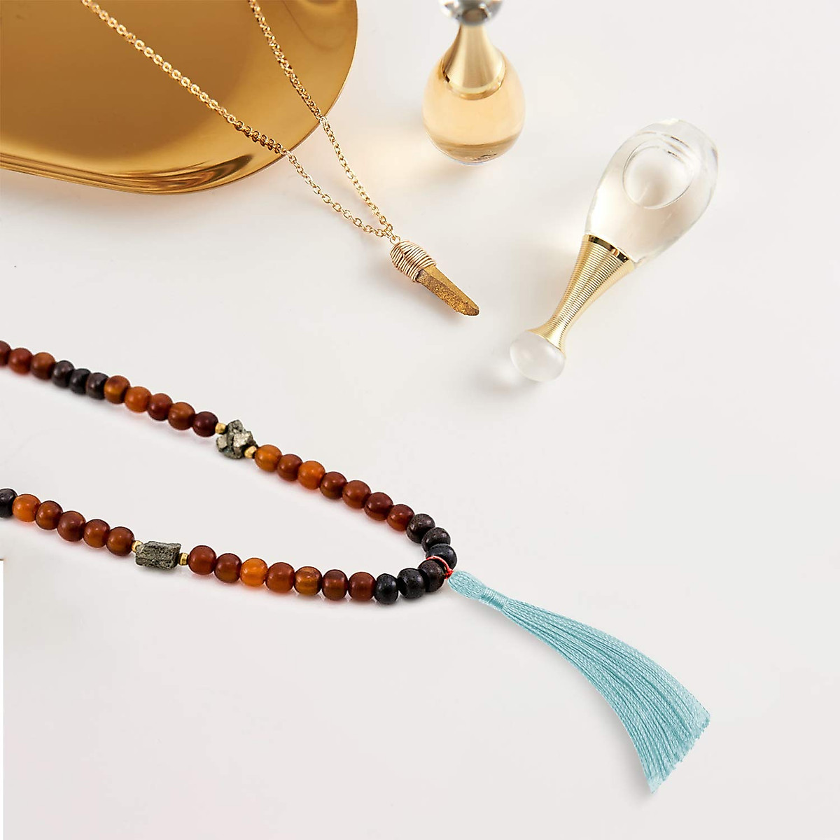 VAPKER 30 Pieces Light Blue Tassels 13cm/5-Inch Silky Handmade Soft Mini Tassels Floss Bookmark Tassels with 2-Inch Cord Loop for Jewelry Making, DIY Projects, Bookmarks