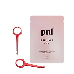 PUL Clear Aligner Removal Tool Compatible with Invisalign Removable Braces & Trays, Retainers, Dentures and Aligners - Hygienic Oral Care Accessory, Personal Orthodontic Supplies - Pink (Pack of 2)
