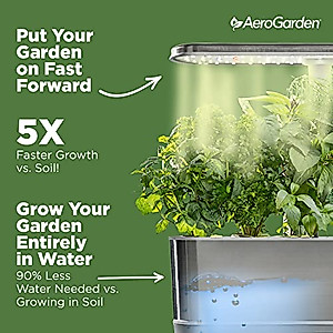 AeroGarden Harvest Elite Slim Indoor Garden Hydroponic System with LED Grow Light and Herb Kit, Holds up to 6 Pods, Platinum