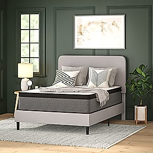 Flash Furniture Capri Comfortable Sleep 13 Inch Euro Pillow Top Hybrid Pocket Spring Mattress - Full - CertiPUR-US Certified Foam - Mattress in a Box, White