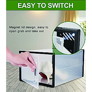 18 Pack Shoe Storage Boxes, Clear Plastic Stackable Shoe Boxes with Lids, Shoe Organizer Boxes for Closet,Space Saving Shoe Holder Sneaker Display Case, Shoe Containers Bins Boot Sneaker Storage Box