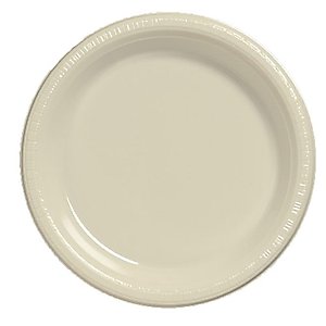 Creative Converting Touch of Color 20 Count Plastic Lunch Plates, Ivory