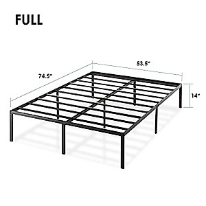 Best Price Mattress 14 Inch Metal Platform Beds w/Heavy Duty Steel Slat Mattress Foundation (No Box Spring Needed), Black