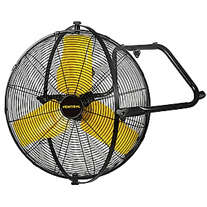 VENTISOL 24 Inch 2-in-1 High Velocity Floor or Wall Mounted Fan 6,937 CFM Orbital Metal Fan with 720° Tilting,3-Speed for Commercial,Residential,Industrial,Factory.Garage,Greenhouse,Basement