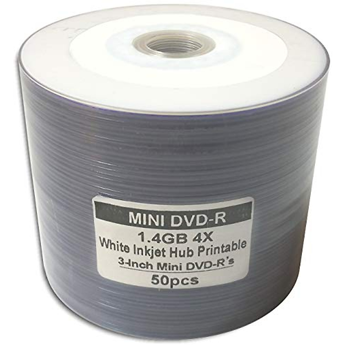 100-Pak 3-Inch White Inkjet Hub Mini DVD-R for Camcorders in Shrinkwrap (2 x 50-Pak)