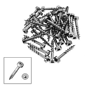 Milescraft 7351 Wood Pocket Hole Screws - #7 x 1" Pan Head with Coarse Thread (500pc.), Torx Drive Self-Tapping, For Indoor Use
