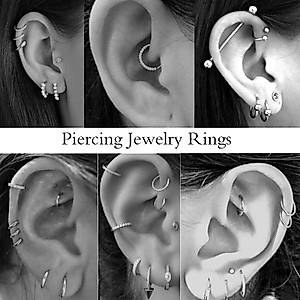 Tiremat 1PC 6mm G23 Titanium Body Piercing Rings for Nose Ear Lip Septum Conch Daith Lobe Helix Tragus Cartilage,16G,Hinged Clicker Segment Hoop with CZ paved