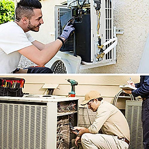 Hvac Service Wrench, WADEO Refrigeration Service Wrench Set, 3/8” to 1/4”, 5/16'' x 1/4'' Ratcheting Service Wrench with Hex Bit Adapter for Air Conditioning, Refrigeration Equipment, Equipment Repair